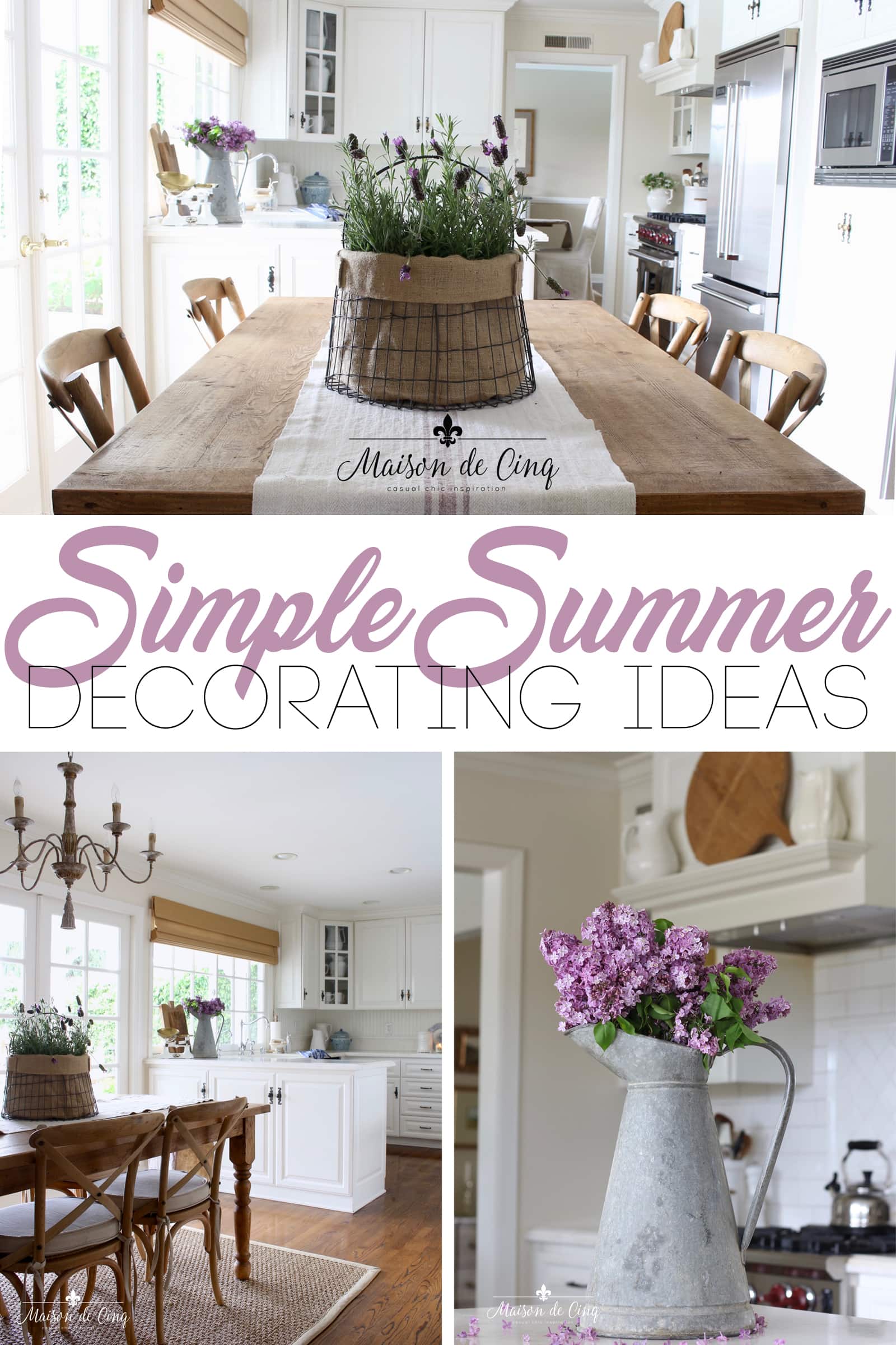 Simple Summer Decorating - Lightening Things Up with Blue and White